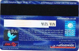 Bank Card: Nationwide blue debit (Nationwide, United Kingdom of Great ...