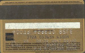 Bank Card: American Express Gold (American Express, IsraelCol:IL-AE-0012