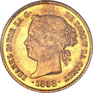 Coin: 4 Pesos (Philippines(1833~1868 - Queen Isabella II of Spain) Col ...