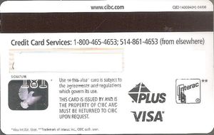 Tarjeta de Banco: Cibc Classic (Canadian Imperial Bank of Commerce ...