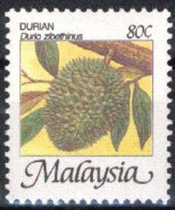 Stamp: Durian (Durio zibethinus) (Malaysia(Tropical Fruits (1986-2000 ...