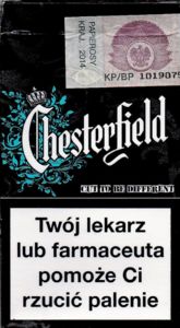 Cigarette Pack: Chesterfield Blue ON (PolandCol:PL-CT-0241