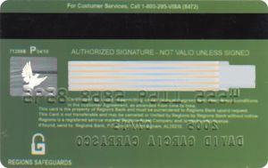 Bank Card: Regions Bank - Platinum CheckCard - Green 02 (Regions bank ...