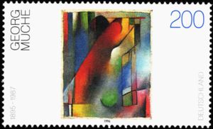 Stamp: 'For Wilhelm Runge, 1916' (Georg Muche) (Germany, Federal ...