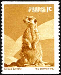 Stamp: Meerkat (Suricata suricatta) (South-West Africa(Fauna (1980)) Mi ...