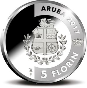 Coin: 5 Florin (Brown-throated parakeet - Prikichi) (Aruba(2017~Today ...