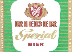 Drink Label: Rieder Spezial Bier (Brauerei Ried, AustriaCol:AT-BEER-000913
