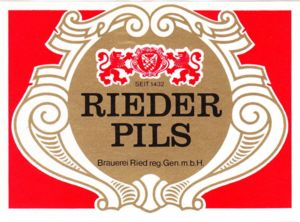 Drink Label: Rieder Pils (Brauerei Ried, AustriaCol:AT-BEER-003466