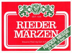 Drink Label: Rieder Märzen (Brauerei Ried, AustriaCol:AT-BEER-003480