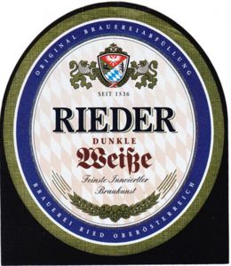 Drink Label: Rieder dunkle Weisse (Brauerei Ried, AustriaCol:AT-BEER-003506