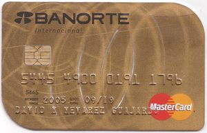 Bank Card: Banorte Internacional (BaNorte, MexicoCol:MX-MC-0128.01