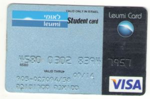 Bank Card: Student card (Leumi Bank, IsraelCol:IL-VI-0038.02
