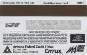 Bank Card: Arizona FCU - Check Card (Arizona FCU, United States of ...