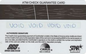 Bank Card: Saguaro CU- ATM Check Guarantee Card (Saguaro CU, United ...