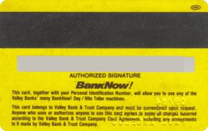 Bank Card: Valley Bank - BankNow (Valley Bank of Arizona, United States ...