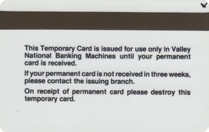 Bankkártya: Valley Bank - Temporary Banking Machine Card (Valley Bank ...