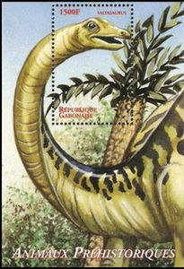Stamp: Saltasaurus (Gabon(Prehistorical Animals) Mi:GA BL116,Sn:GA 1023 ...