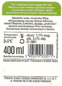 Drink Label: Piwo z Grodziska (Browar w Grodzisku Wielkopolskim ...