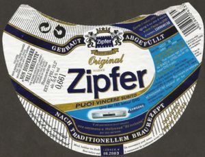 Drink Label: Zipfer Original (Brauerei Zipf, AustriaCol:AT-BEER-003847