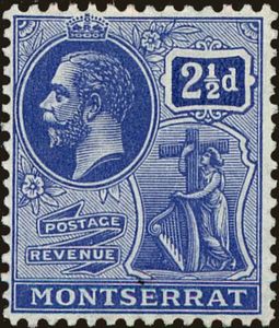Stamp: King George V (1865-1936) and Colony Symbol (Montserrat(King ...