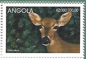 Stamp: Yucatan Brown Brocket (Odocoileus pandora) (Angola(Endangered ...