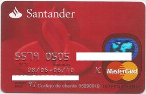 Bank Card: Santander Internacional (Banco Santander, MexicoCol:MX-MC-0129