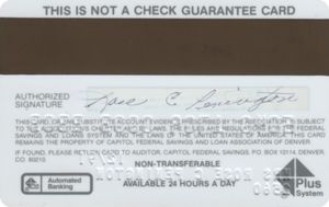 Bank Card: Capitol Federal Savings Gray ATM Card (Capitol Federal ...