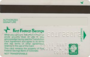 Bank Card: First Federal Savings of Colorado TransAction Card (First ...