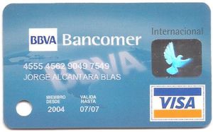 Bank Card: Bancomer Internacional (Bancomer, MexicoCol:MX-VI-0098