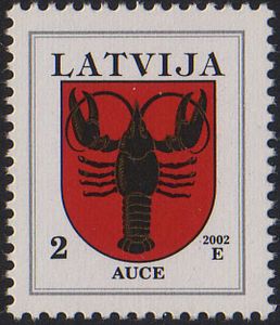 Stamp: Coat of Arms of Auce (Latvia(Definitive Issue - Coats of Arms ...