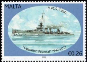 Briefmarke: HMS Cairo (Malta(70th Anniv. of Operation Pedestal (WWII ...