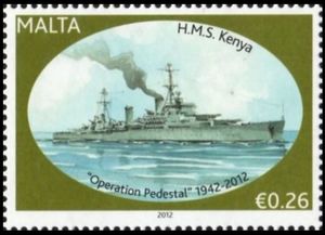 Briefmarke: HMS Kenya (Malta(70th Anniv. of Operation Pedestal (WWII ...