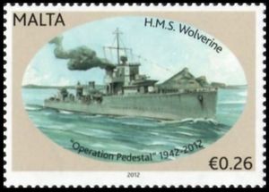 Briefmarke: HMS Wolverine (Malta(70th Anniv. of Operation Pedestal ...