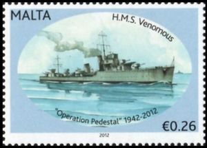 Briefmarke: HMS Venomous (Malta(70th Anniv. of Operation Pedestal (WWII ...