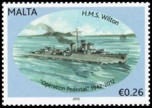 Briefmarke: HMS Wilton (Malta(70th Anniv. of Operation Pedestal (WWII ...