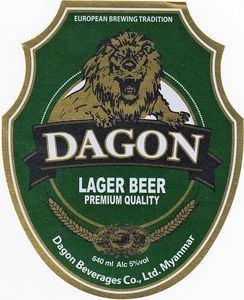 Drink Label: Dagon Lager Beer (Dagon Brewery Co., Ltd, Myanmar) Col:MM ...