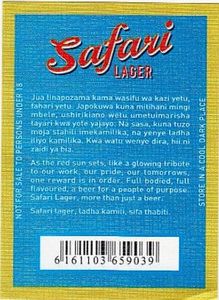 Drink Label: Safari Lager (Tanzania Breweries Ltd., TanzaniaCol:TZ-BEER ...