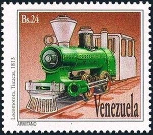 Briefmarke: Tucacas steam locomotive (Venezuela(19th Pan-American ...