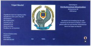 Drink Label: Tripel Sleutel (Boelens, BelgiumCol:BE-BEER-022976