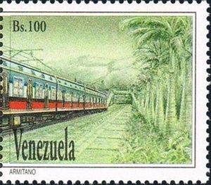 Stamp: Passenger cars of electric train (Venezuela(19th Pan-American ...