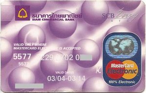 Bank Card: SCB (Siam Commercial Bank, ThailandCol:TH-MC-0025