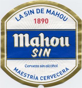 Etiqueta de bebida: Mahou Sin (Mahou S.A., EspañaCol:ES-BEER-000501 🏷️