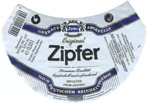 Drink Label: Zipfer Original (Brauerei Zipf, AustriaCol:AT-BEER-001011