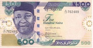 Banknote: 500 Naira (Nigeria(1984-2022 Issue) Wor:P-30q.1