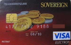Bank Card: Sovereign (Kazkommertsbank, KazakhstanCol:KZ-VE-0012.02
