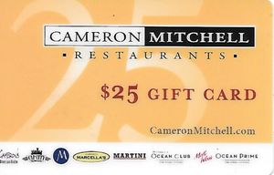 Gift Card: Cameron Mitchell Restaurants $25 (Restaurants, United States ...
