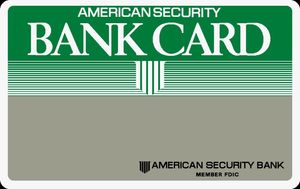 Bank Card: American Security Bank Card (American Security Bank, United ...