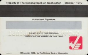 Bank Card: National Bank of Washington ATM Card (National Bank of ...