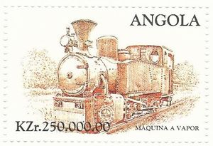 Stamp: Steam Train (Angola) (Angolan Trains (1997)) Mi:AO 1118,Sn:AO ...