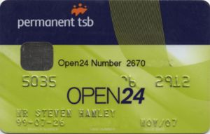 Bank Card: Permanent Tsb Open 24 (Permanent tsb, IrelandCol:IE-CR-0005